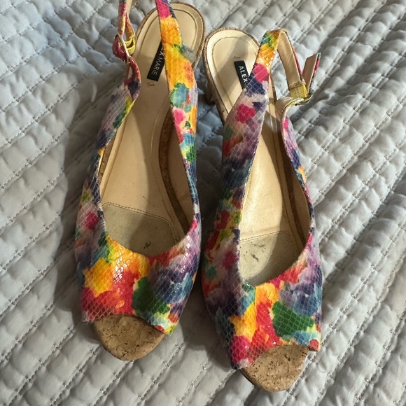 Alex Marie | Shoes | Alex Marie Colorful Snake Print Slingback Sandals ...
